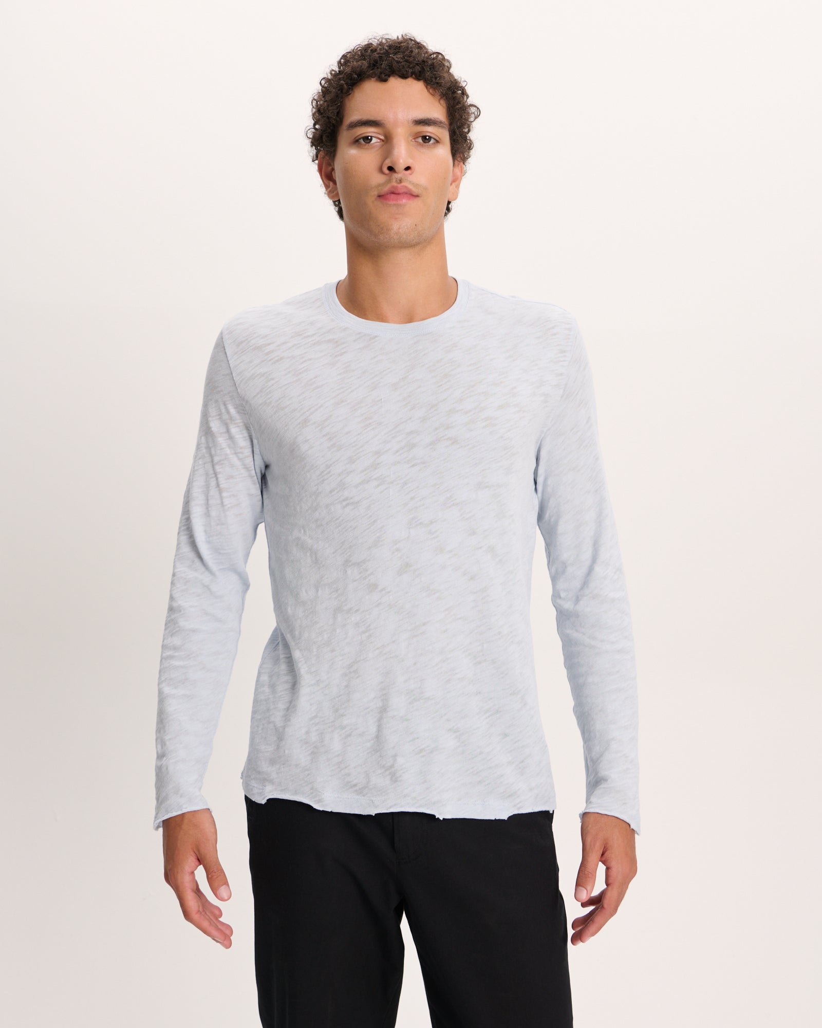 ATM ANTHONY THOMAS MELILLO men's slub jersey long sleeve destroyed wash t-shirt